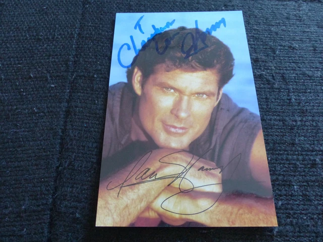 AUTOGRAFO FIRMATO DAVID Hasselhoff firmato firmato su cartolina ...