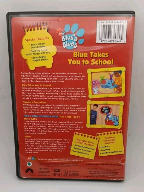 BLUES CLUES- BLUE Takes You To School (Dvd,2003) PRE-OWNED VERY GOOD $9 ...