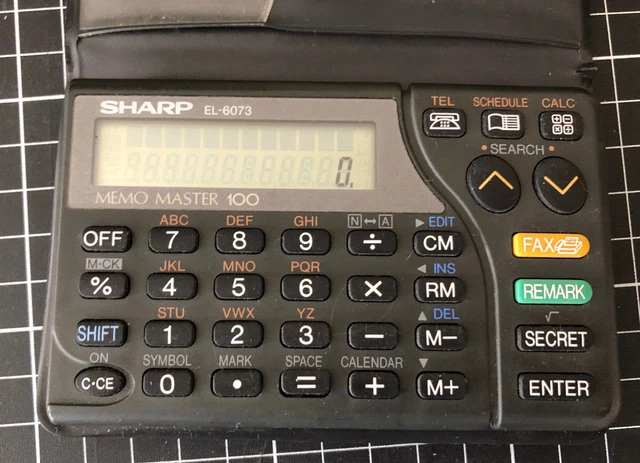 VINTAGE SHARP EL-6073 Memo Master 100 Electronic Organizer 1990s LCD ...