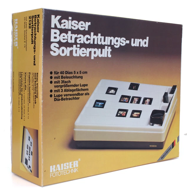 KAISER TABLE LUMINEUSE pour diapositives 5x5 (Réf#D-604) EUR 44,95 ...