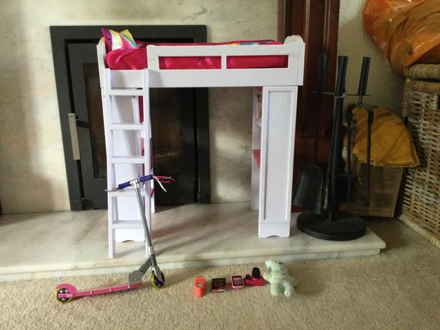 OUR GENERATION CANOPY bed with fake tv, a matress, duvet and pillow £15 ...