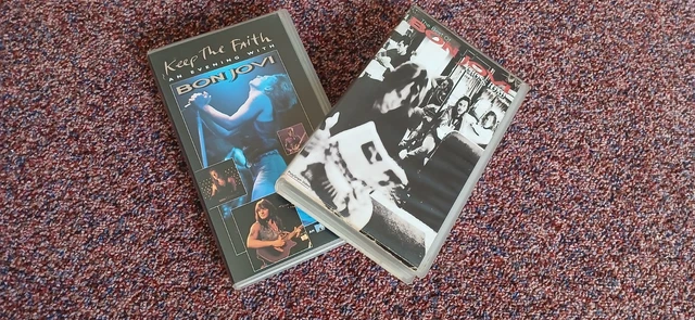 2 VINTAGE BON Jovi VHS Tapes - Keep The Faith & Cross Road - Music ...