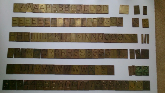 BRASS GRAVOGRAPH PANTOGRAPH Block Capitals Letter, Number and Symbol ...