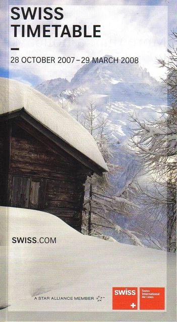 # ÄLTERER FLUGPLAN der SWISS Airlines - Timetable - 28 Oct. 2007 -29 ...