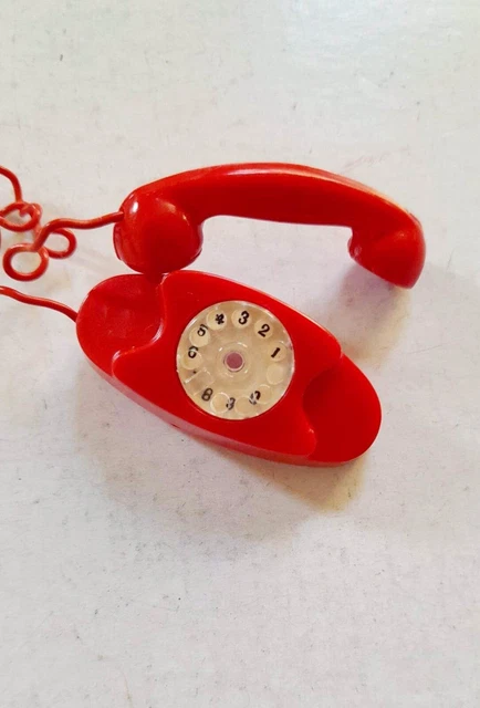 BARBIE 1960S RED Rotary Dial Telephone original Vintage accessories £9. ...