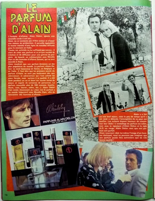 *PARFUM ALAIN DELON => COUPURE DE PRESSE 1 PAGE 1980 / CLIPPING (+ MIREILLE DARC EUR 5,00 ...