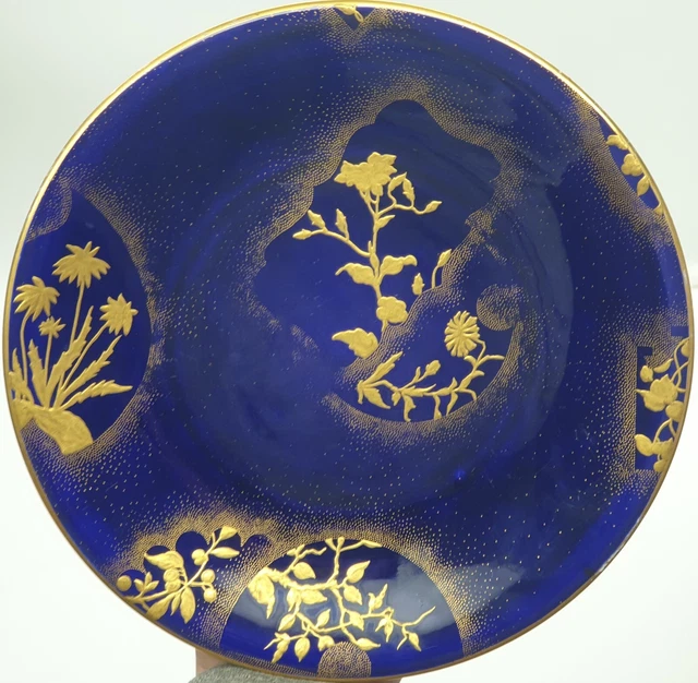 ROYAL WORCESTER COBALT Blue & Gold Plate C1800 £100.00 - PicClick UK
