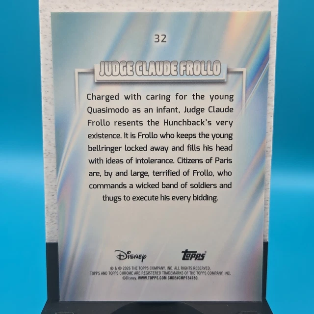 JUDGE CLAUDE FROLLO 2026 Topps Chrome Disney #32 £26.30 - PicClick UK