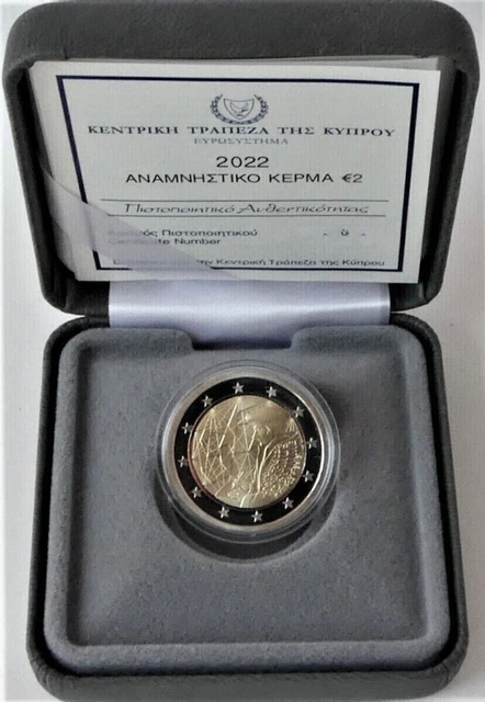 2 EURO COMMEMORATIVE coin Cyprus 2022 Proof 35 years Erasmus £39.24 ...
