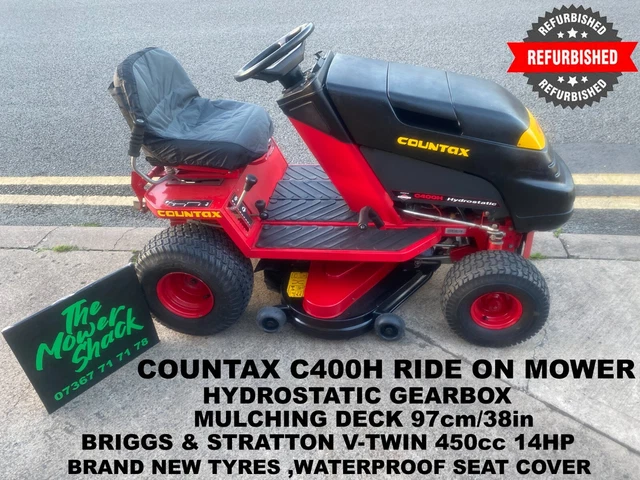 COUNTAX C400H HYDROSTATIC RIDE ON MOWER 38in/97cm MULCHING DECK 350cc ...