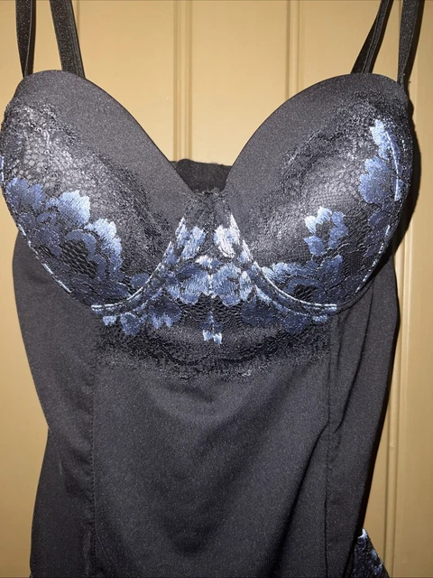 NAOMI NICOLE SHAPING Camisole Bodysuit Black And Blue Medium Size £13. ...