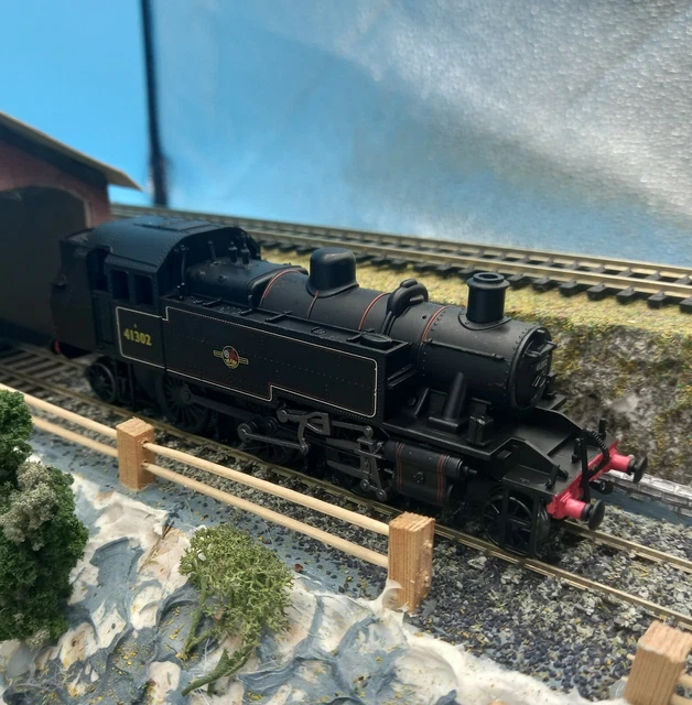 OO GAUGE 1:76 Scale LMS BR Ivatt 2MT Steam Locomotive Train Model ...