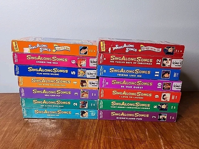WALT DISNEY SING Along Songs Complete 12 VHS Tape Set Lot Zip A Dee Doo ...