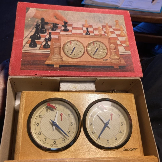VINTAGE JERGER SCHACHUHR Mechanical Chess Clock - MADE IN GERMANY £29. ...
