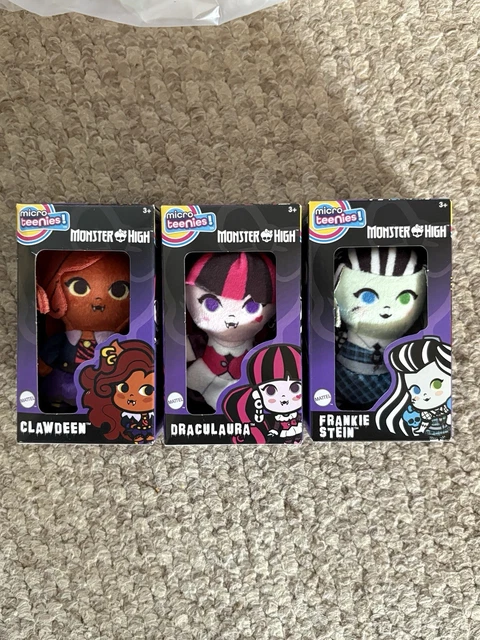 MICRO TEENIES MONSTER High Mini Plush X3 Frankie Draculaura Clawdeen £ ...