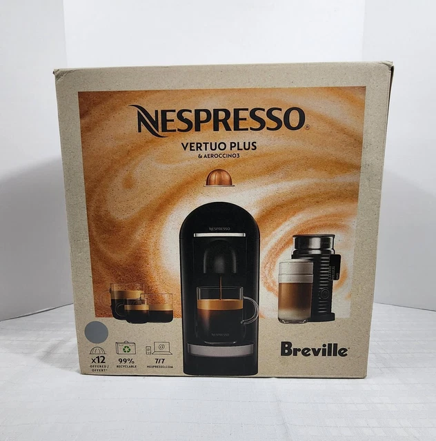 NESPRESSO VERTUO PLUS Espresso Coffee Machine (Aeroccino3) - Gray ...