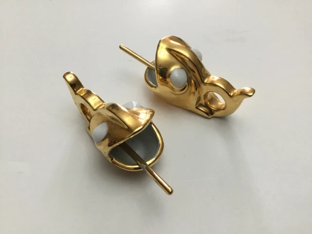 SALIERE POIVRIERE ROBJ en faience doree avec ses cuilleres EUR 20,00 ...