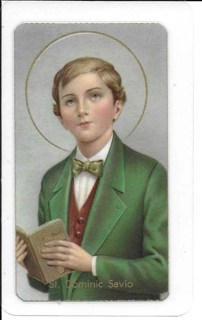 HOLY CARD OF Saint Dominic Savio & a 1" Silver Oxidized Medal of ...
