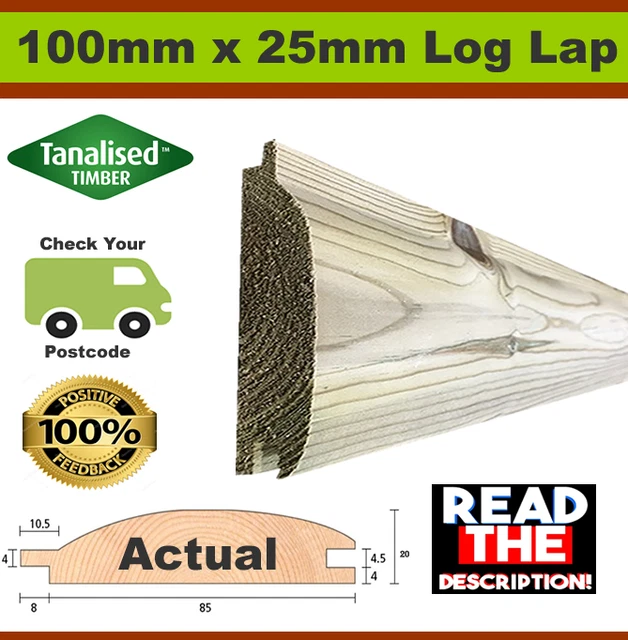 TANALISED REDWOOD TIMBER cladding sample 25mm x100mm See Postcodes Top ...
