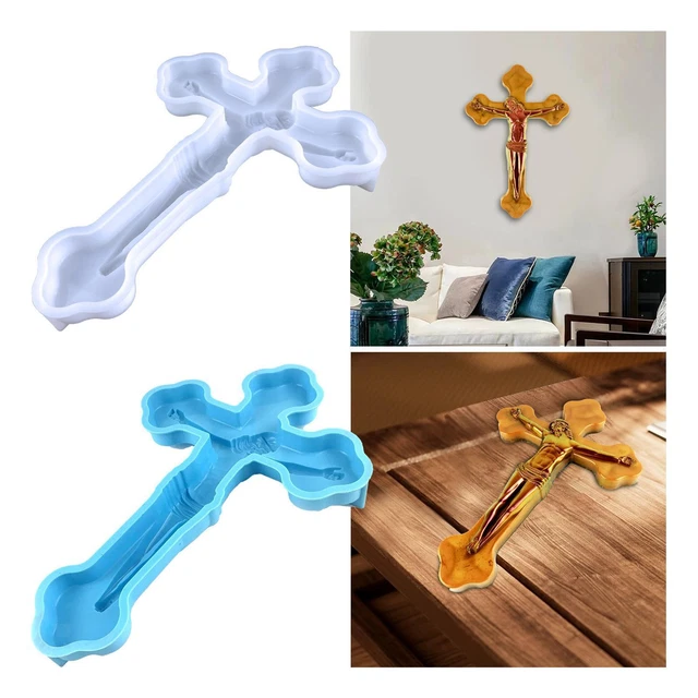 EPOXY RESIN CROSS Molds Casting Mold Crucifix Wall Cross Christmas ...