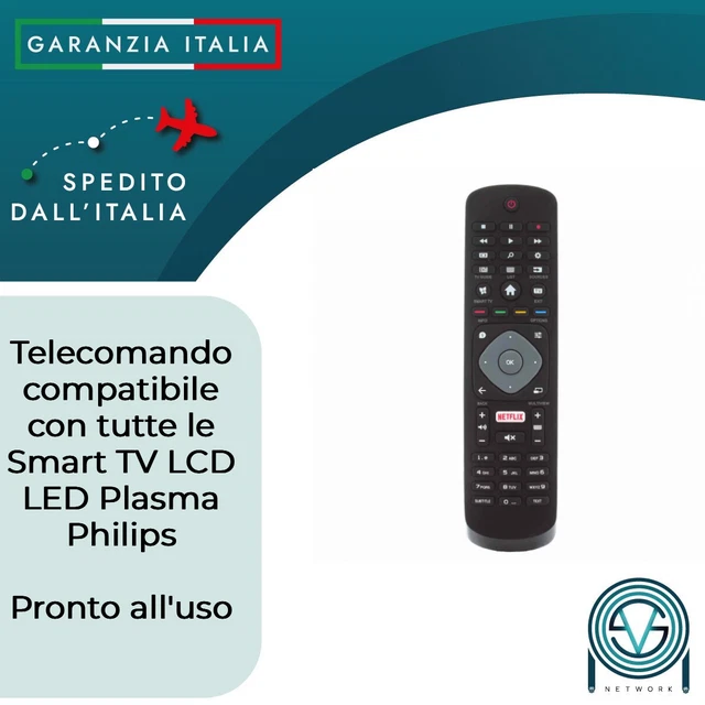 TELECOMANDO PHILIPS UNIVERSALE Come Originale TV SMART TV Funzioni ...