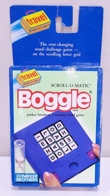 VINTAGE BOGGLE SCROLL-O-MATIC Parker Brothers Travel 3-Minute Word Game ...