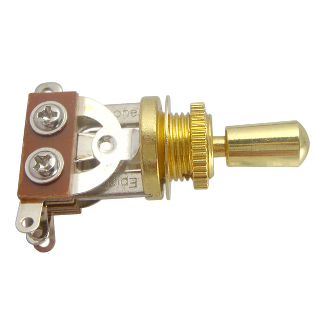 ELECTRIC GUITAR MINI Toggle Switch 3 Way w/ Tip Golden for LP Guitar ...