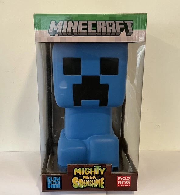 MINECRAFT MIGHTY MEGA Squishme Creeper Jumbo Squishy 10 inch BLUE ...
