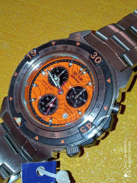 SECTOR EXPANDER 202 Cronografo Quadrante Arancione Nuovo Perfetto Con ...