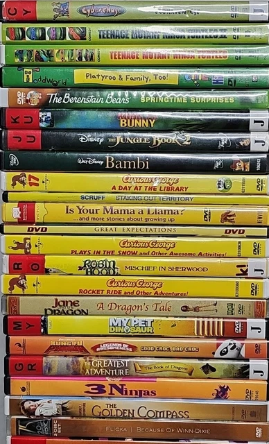 WHOLESALE LOT 100+ DVDs Kids & Family Children's Baby Pixar Disney Veggie Potter $24.53 ...