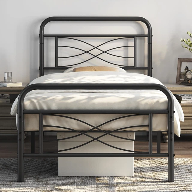 YAHEETECH SINGLE SIZE Bed Frames Bed Mattress Foundation with Criss ...