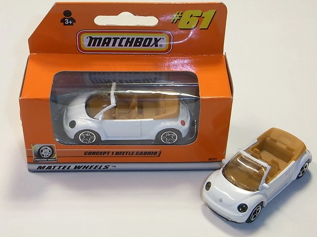 MATCHBOX 2 X No. 61 VW Volkswagen Concept 1 New Beetle Cabrio Box 1999 ...
