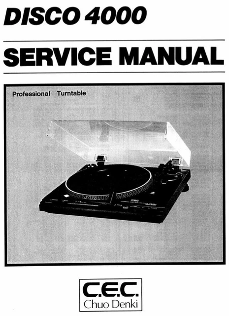 C.E.C. CHUO DENKI CEC DISCO 4000 Schematic Diagram Service Manual £12. ...