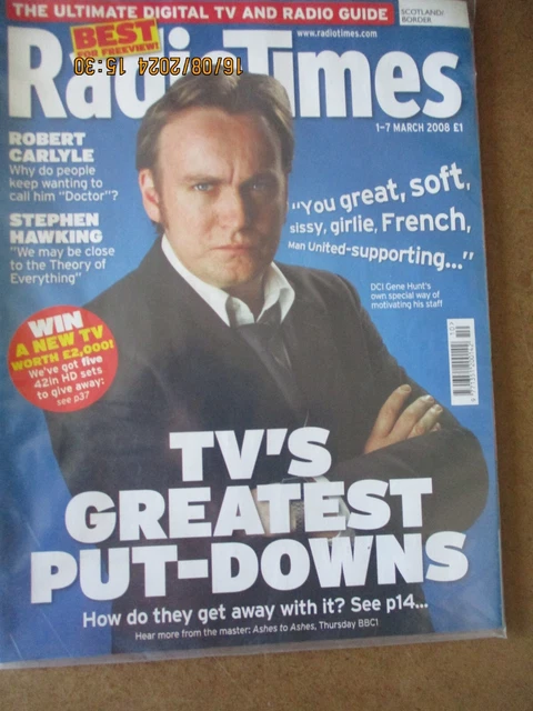 RADIO TIMES 1-7 March 2008 Robert Carlyle Stephen Hawking £12.94 ...
