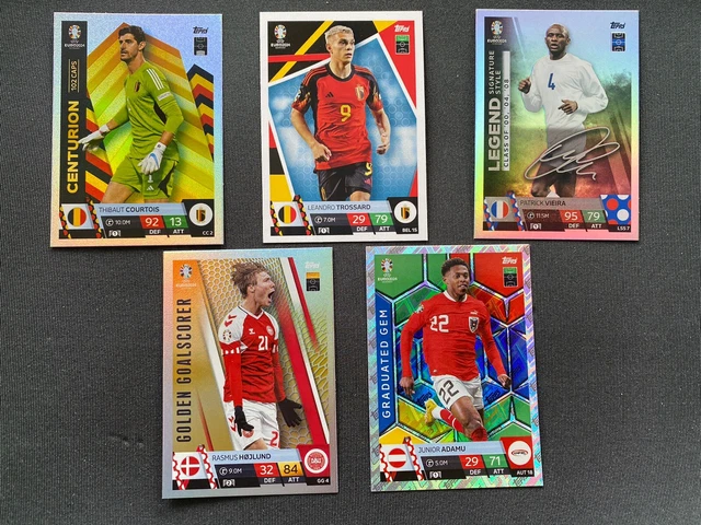 MATCH ATTAX EURO 2024 Vieira Courtois Hojlund Set Of 5 Rare Cards Euro ...