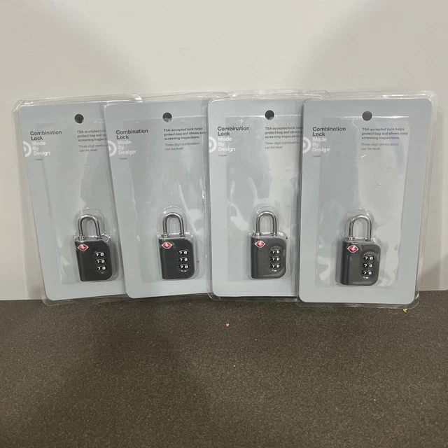SMALL COMBINATION TRAVEL Lock, 3 Digit Mini Padlock for TSA Luggage 4 ...