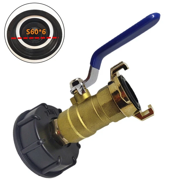 IBC EXTENSION VALVE 34-Inch S60x6 Brass Connection System Lightweight ...