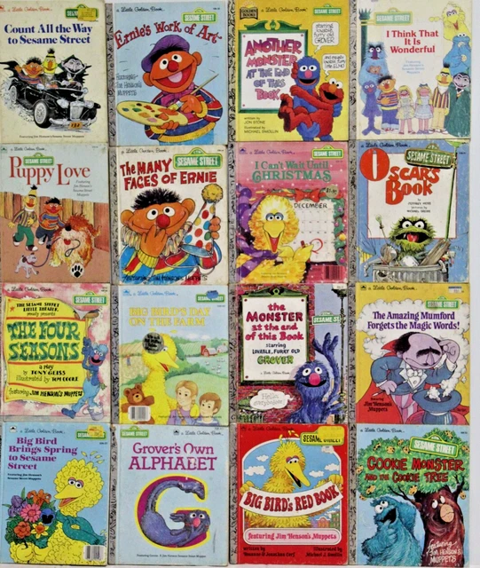 SESAME STREET VTG Little Golden Book Jim Henson's Muppets 16x Bert ...