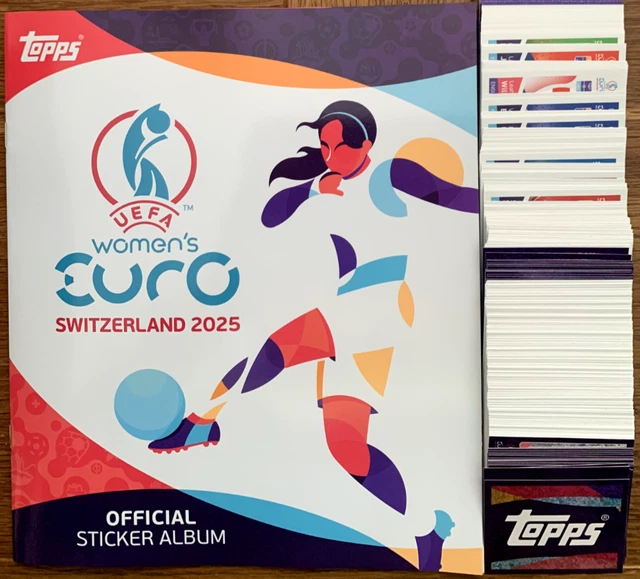 TOPPS EURO 2025 Full Complete All 308 Sticker Set & Album Womens Women ...