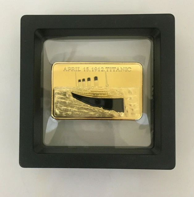 TITANIC SHIP IN Memory Fake Gold Bar with Display Case £14.26 - PicClick UK