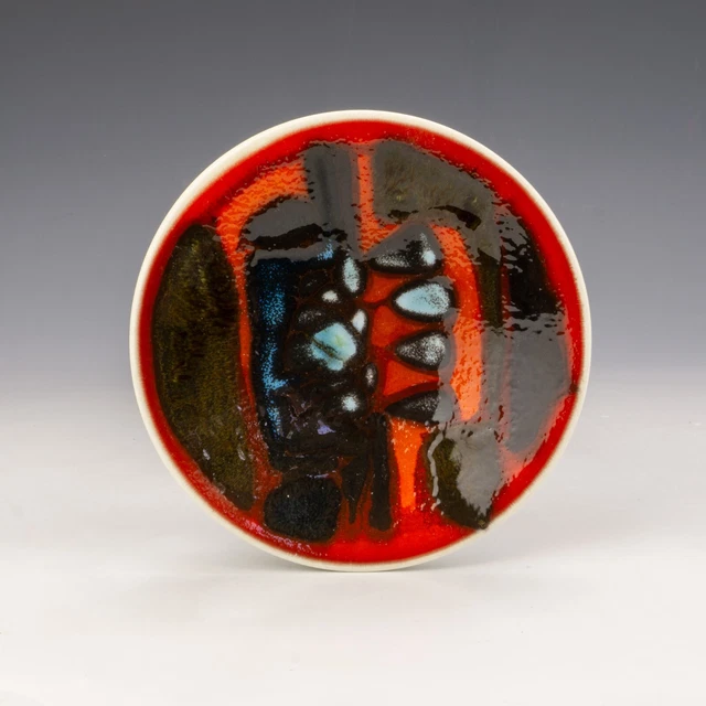 POOLE POTTERY - Delphis Range Red Geometric Pattern Pintray - Retro ...