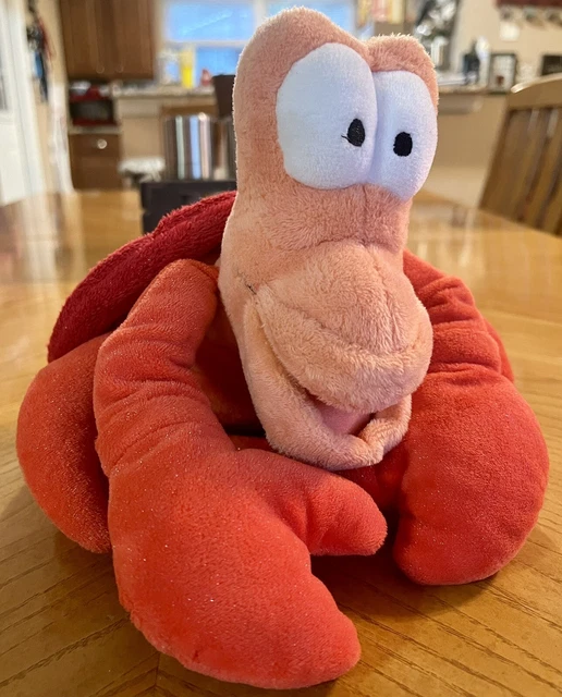 DISNEY SEBASTIAN LITTLE Mermaid Crab Stuffed Plush Bean Bag - 6½ ...