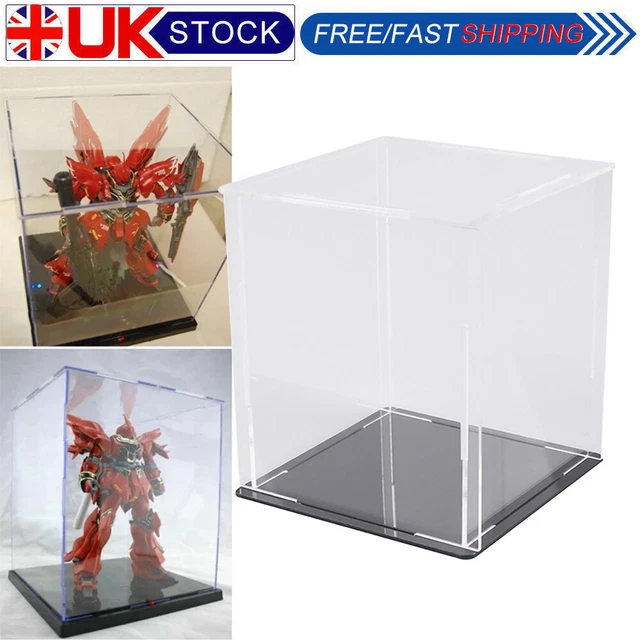UK PERSPEX CUBE 10cm Display Box Clear Acrylic Case Plastic Base ...