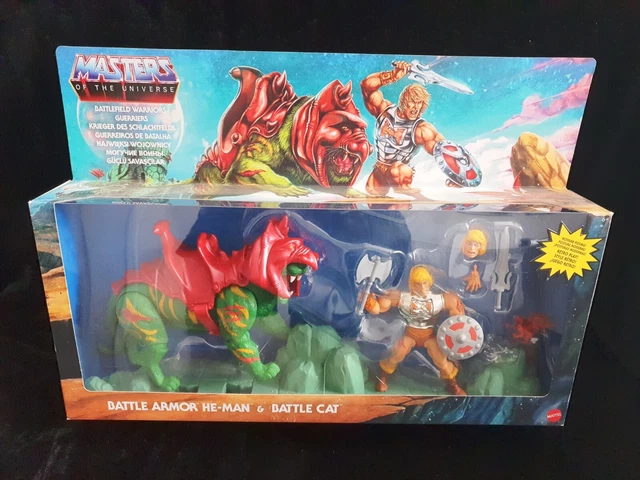 MATTEL HE-MAN MASTERS Of The Universe Battle Cat Battle Armour He-Man ...