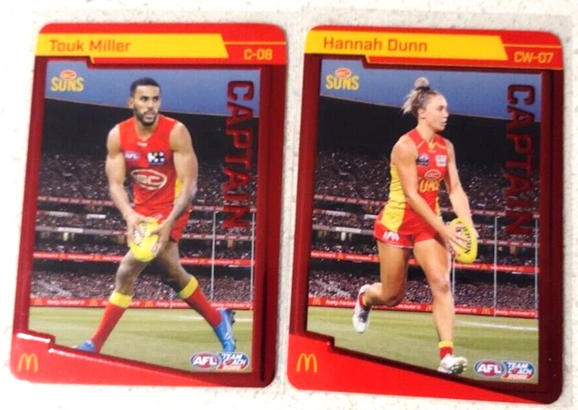 2022 TEAMCOACH MACCA'S captains cards Red Touk Miller Hannah Dunn gold ...