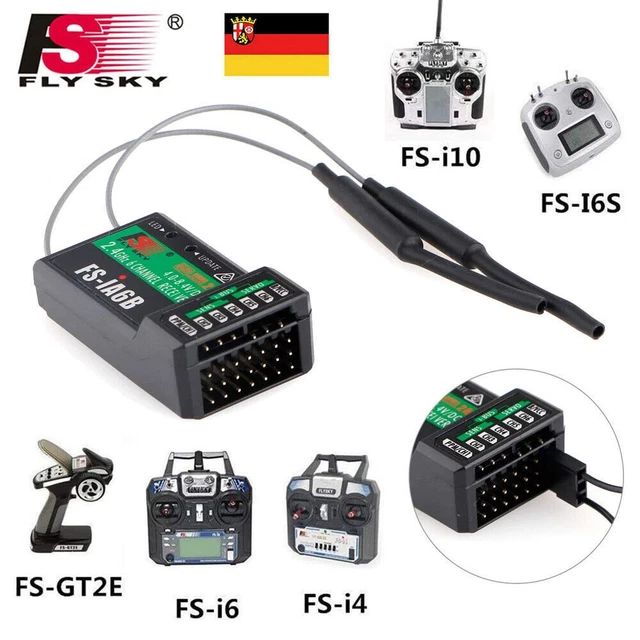 FLYSKY FS-IA6B EMPFÄNGER 6Kanal PPM Output mit iBus Port 2.4GHz RC Empfänger DHL EUR 19,99 ...
