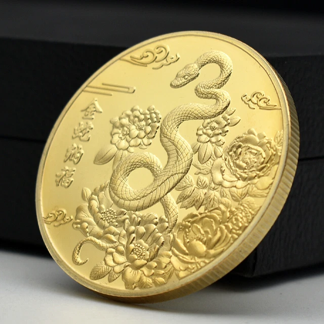 CHINESE ZODIAC YEAR of Snake Challenge Coin 2025 Golden Medal ...