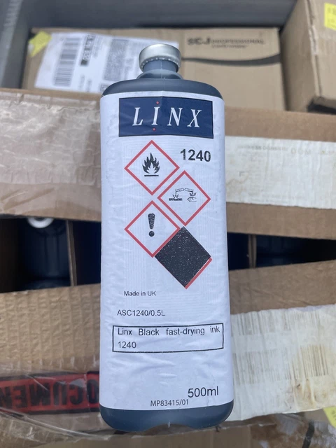 LINX 1240 BLACK Fast Drying Ink 500ML 10 In A Box £55.00 - PicClick UK