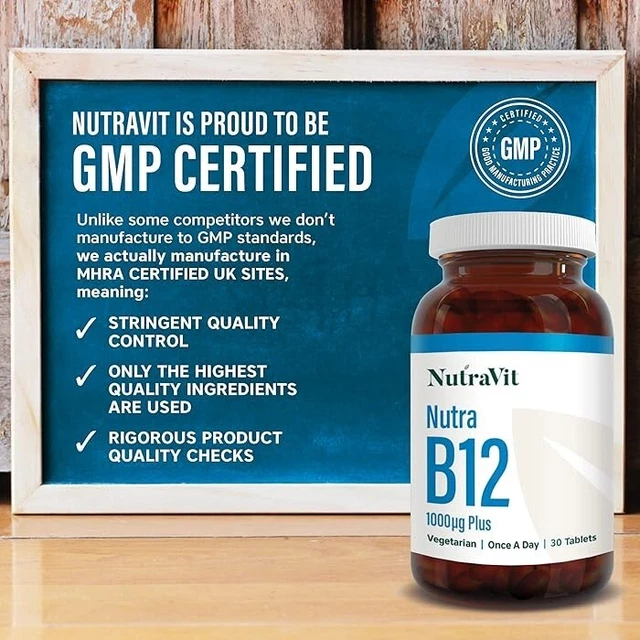 NUTRAVIT NUTRA B12 Plus - 1000mcg Vitamin B12 for Tiredness & Fatigue ...