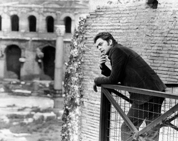 ITALIAN ACTOR ANDREA Giordana Leaning On A Parapet At The Trajans OLD ...